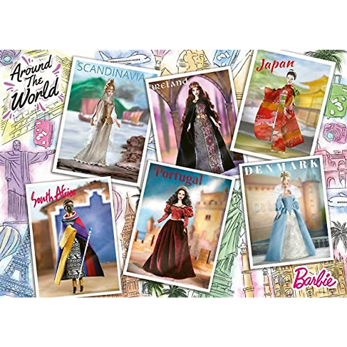 Ravensburger Barbie Around The World 1000 Piece Jigsaw Puzzle for Adults - Every Piece is Unique, Softclick Technology Means Pieces Fit Together Perfectly