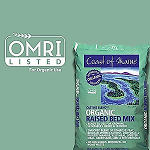 Coast of Maine Castine Blend Organic Raised Bed Soil Mix with All Natural Ingredients for Vegetables, Herbs, and Flowers, 1 Cubic Feet (10 Pack)