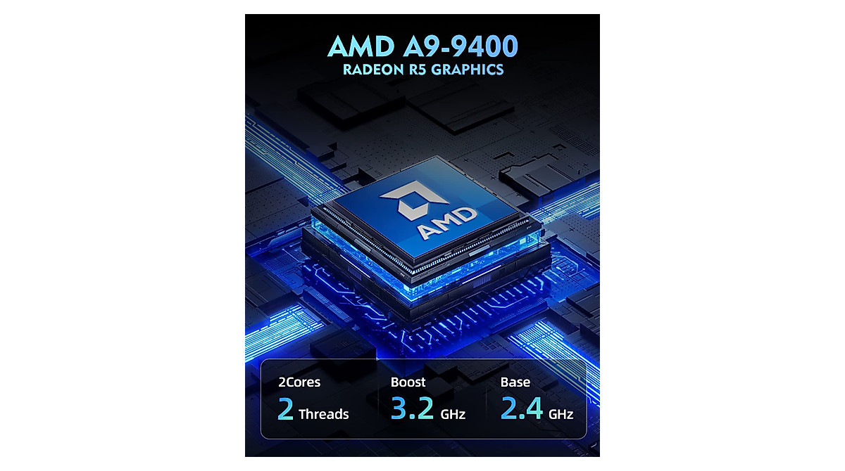 ATOPNUC Mini PC Windows 10 Pro, AMD A9-9400 APU(up to 3.2Ghz) Desktop ...