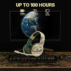 NUBWO G08 Wireless Gaming Headset with Microphone: 100-Hr Battery Life, 10m Range, Unique Desert Color, Compatible with PS4/PS5/PC/Mac