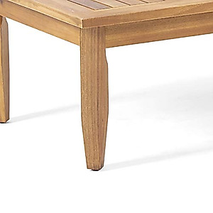 Christopher Knight Home Gallia Outdoor Loveseat Set, Teak Finish, Cream