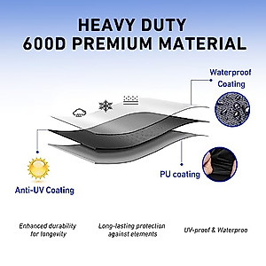 17 inch Griddle Cover for Blackstone - 600D with Hood Blackstone Grill Cover Handles Waterproof UV-Proof Windproof Drastring for BBQ Outdoors,Black