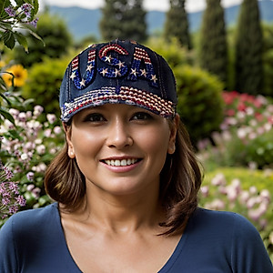 Popfizzy Bling Baseball Cap for Women and Girls, Fun Bedazzled Hats, Shiny Rhinestone Denim and Diamond Hat, Sparkly Gifts