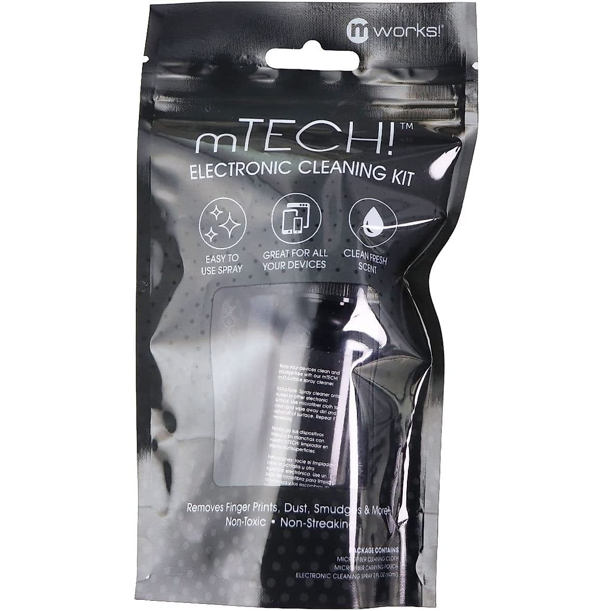 mTech! Electronic Cleaning Kit with Spray Bottle & Cloth [Travel Size] Screen Cleaning Kit for Smartphones, Tablets, TVs, Laptops and All Tech with Plush Microfiber Cloth and Screen Shine Formula