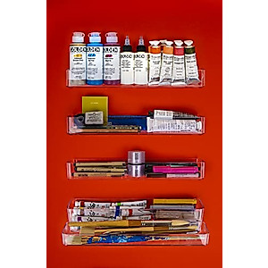 ArtBin 6959AG 2-in-1 Wall and Desktop Organizer, Stadium Wall-Mountable Desktop Organizer, Clear, 1 Organizer