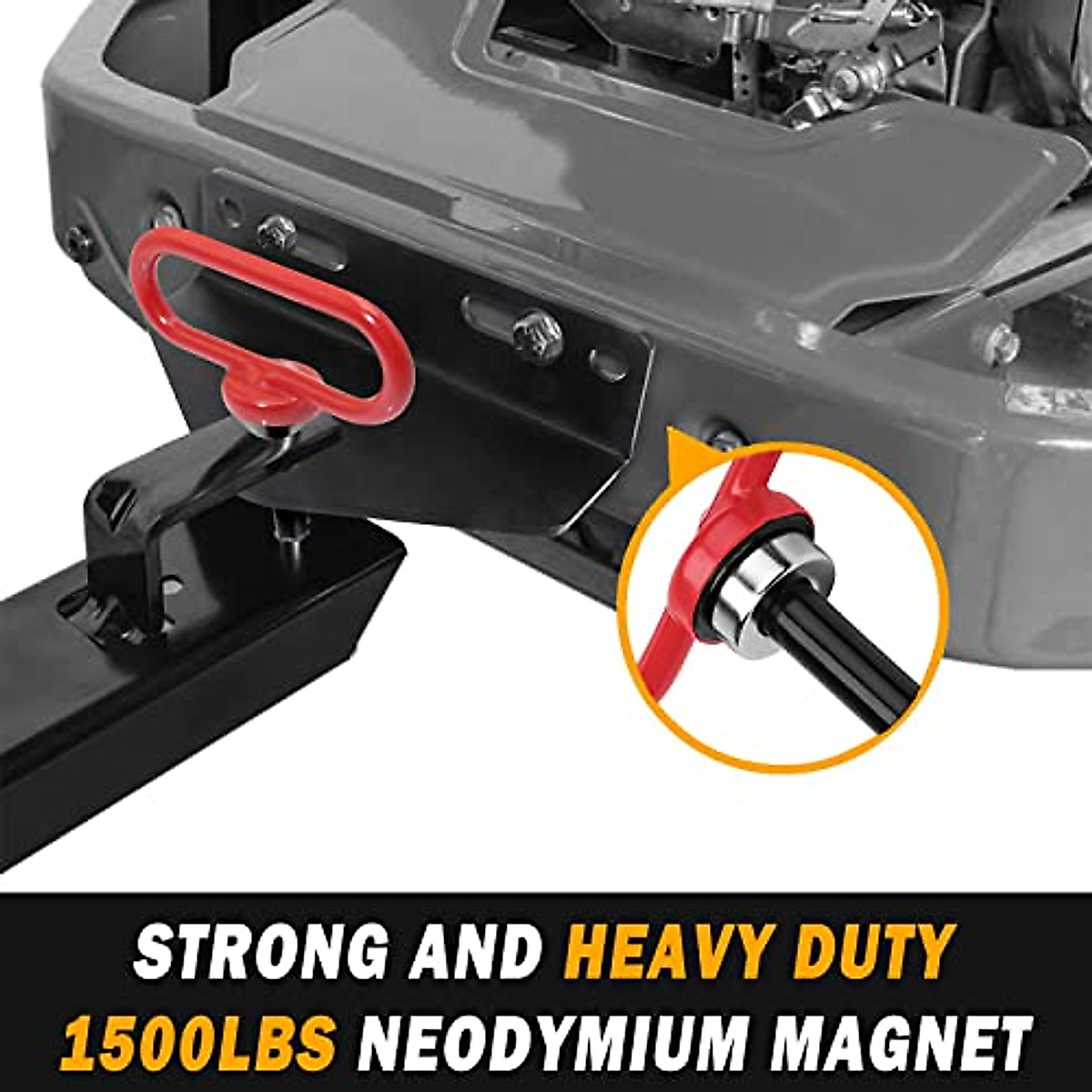 EilxMag Magnetic Hitch Pin, Lawn Mower Trailer Hitch Pins - Strong Heavy Duty Neodymium Magnet Trailer Gate Pin - for Utility Carts, Lawn Tractors, ATV - Simple One Handed Hook On & Off（2PCS）