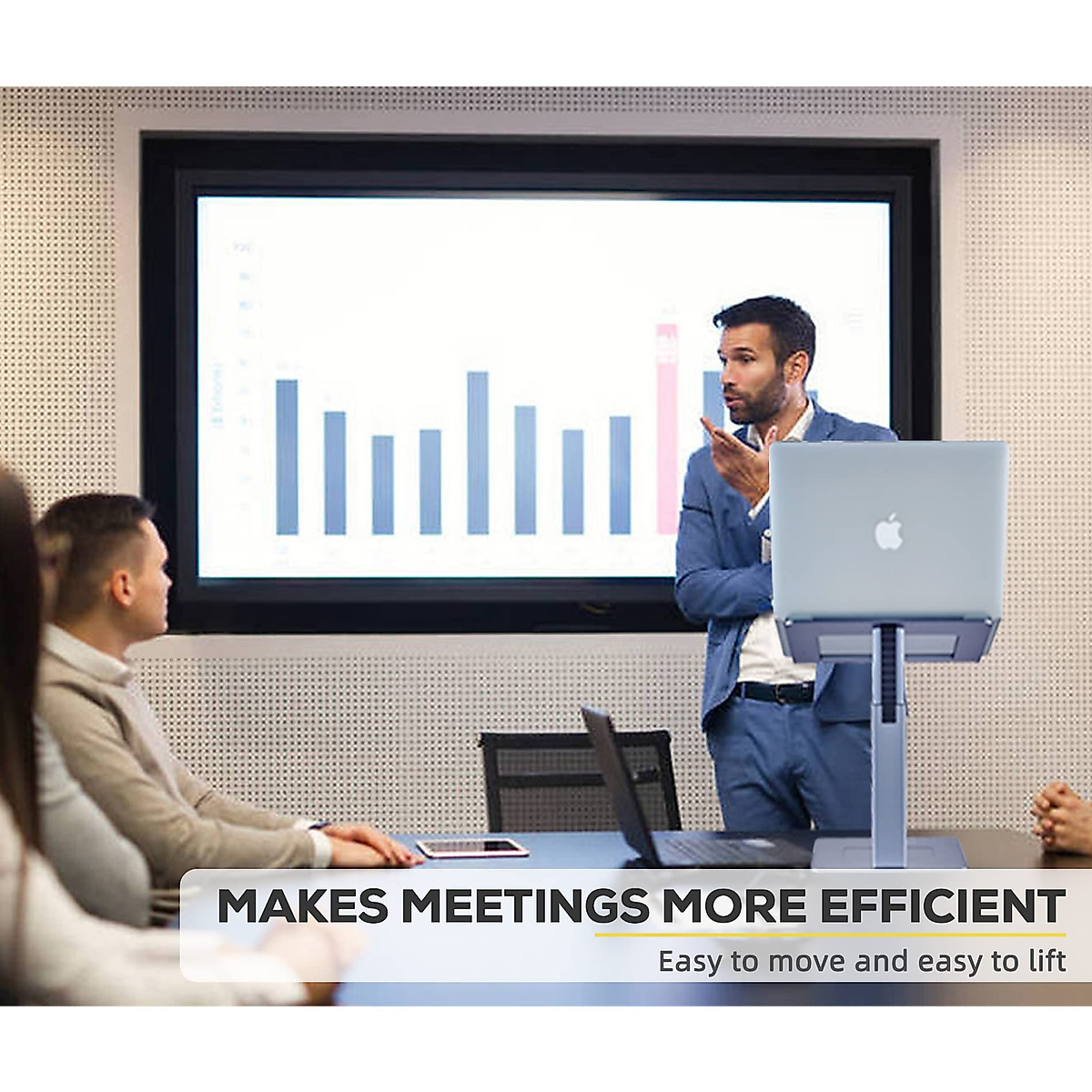 Adjustable Laptop Stand for Desk, DJ Laptop Stand Adjustable Height, Laptop Raised Stand for Standing & Sitting Mode, Laptop Riser Stand of Elevated Stand, Tall, Strong and Airflow Even for 17 inch