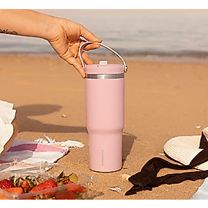 Hydrapeak Nomad 32 oz Tumbler with Handle and Straw Lid, Leakproof Tumbler, Tumbler Lid Straw, Double Insulated Tumblers, 32oz Double Insulated Cup Straw, Stainless Steel (Modern Cream)