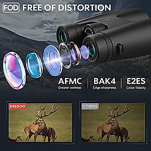 12X50 Professional HD Binoculars for Adults with Phone Adapter and Foldable Tripod - High Power Binoculars with Large View - Super Bright Waterproof Binoculars for Bird Watching Hunting Stargazing
