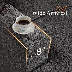 papababe Sofa, 3 Seater Modern Couches with Extra Deep Seats, 89" Wide Comfy Couches for Living Room, Bedroom(Grey,Chenille)