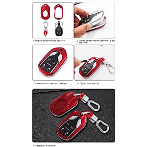 MYMOCCY Key Holder Protector Compatible For Maserati Quattroporte Levante Ghibli 2017-2022 Accessories Key Shell Case Cover Red
