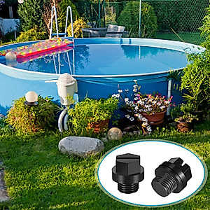 Tondiamo 10 Pieces Spx1700fg Pump Plug Pool Filters with Gasket Replacement Pool Drain Pump Plug Swimming Pool Plug Black Pipe Plug for Inground Pool with O Ring Gasket Washers for Bathtub Pool Spa