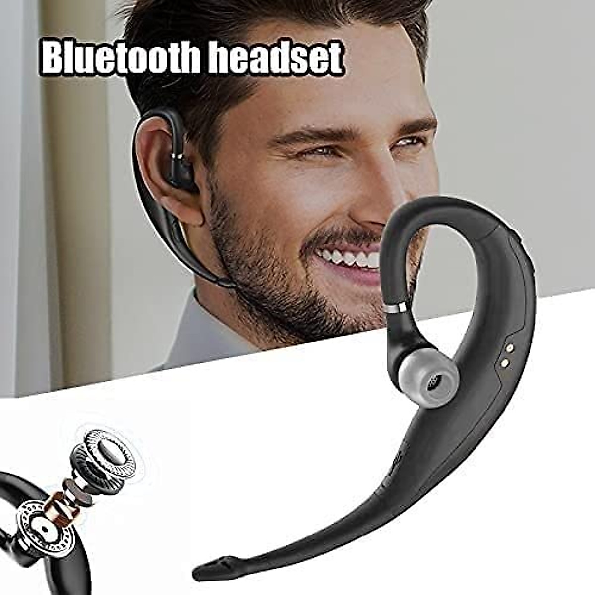 Conduction Headphone Bluetooth Headphones, 5.0 Auto Pairing True Wireless Earbuds in Ear Bluetooth Earphones Call Headset with Built in Mic for Sports