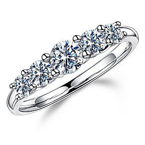 MOOSEA Moissanite Engagement Rings for Women, D Color VVS1 Clarity Lab Created Simulated Diamond Wedding Rings 14K White Gold Vermeil Moissanite Rings for Women Trendy Moissanite Jewelry Gifts