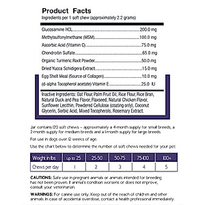 Ketona Daily Mobility Chews for Dogs, Natural Duck Flavor, Healthy Supplements to Lubricate Joints and Promote Healthy Mobility, Natural and Organic Ingredients – 120 Count