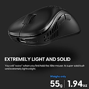 Pulsar Gaming Gears - Xlite V2 Mini Wireless Ultralight (55 g) High Performance Super Light and Fast Ergonomic Gaming Mouse 2.4Ghz 1ms 20000 DPI Optical Sensor PAW3370 (Mini, Wireless, Black)