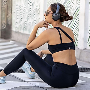 High Waisted Leggings for Women-Womens Black Seamless Workout Leggings Running Tummy Control Yoga Pants(S-M)