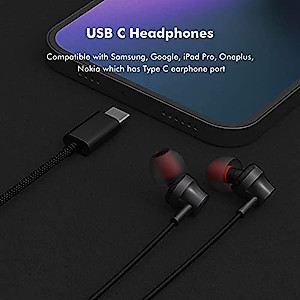 ACAGET USB C Headphones, USB Type C Earphones for Galaxy S23 Plus S22 Ultra Headset with Mic Wired Earbuds Noise Cancelling Headphone for Samsung S21 S20 FE A53 5G Pixel 6 7 Pro OnePlus 11 10 Pro 9 8T