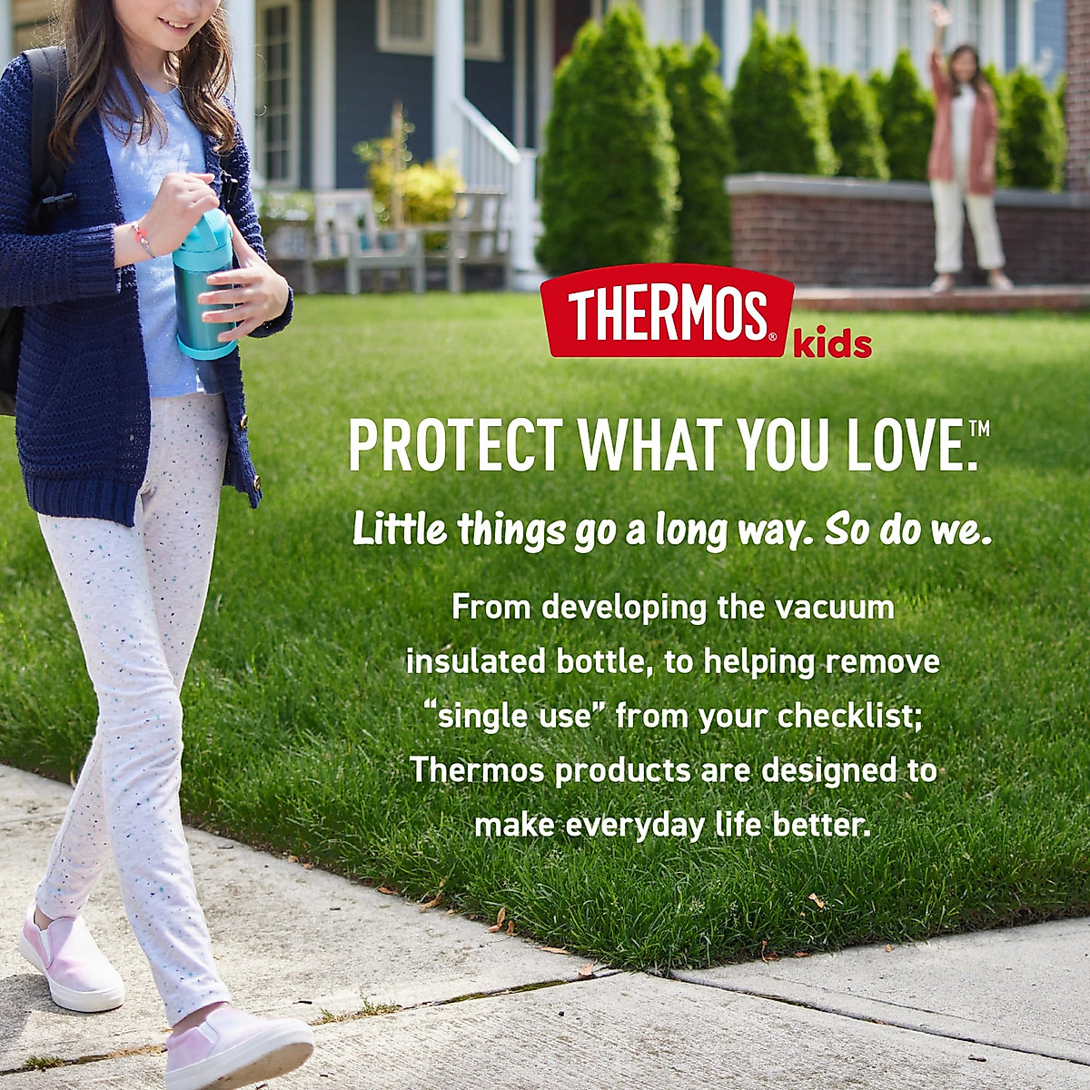 THERMOS FUNTAINER 16 Ounce Stainless Steel Vacuum Insulated Bottle with Wide Spout Lid, MINECRAFT