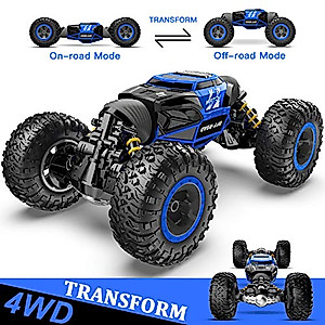 BEZGAR TD141 RC Cars-1:14 Scale Remote Control Crawler, 4WD Transform 15 Km/h All Terrains Electric Toy Stunt Cars RC Car Vehicle Truck Car with Rechargeable Battery for Boys Kids and Adults