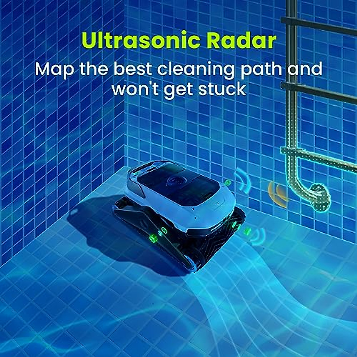 degrii Zima Pro Cordless Robotic Pool Cleaner - Wall & Waterline Cleaning, Smart Mapping Pool Cleaner with 180 µm Filter, Intelligent APP Control - All Pool Types