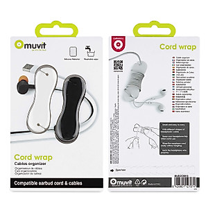 Muvit Silicone Cable Reel 2 Pieces Black and White