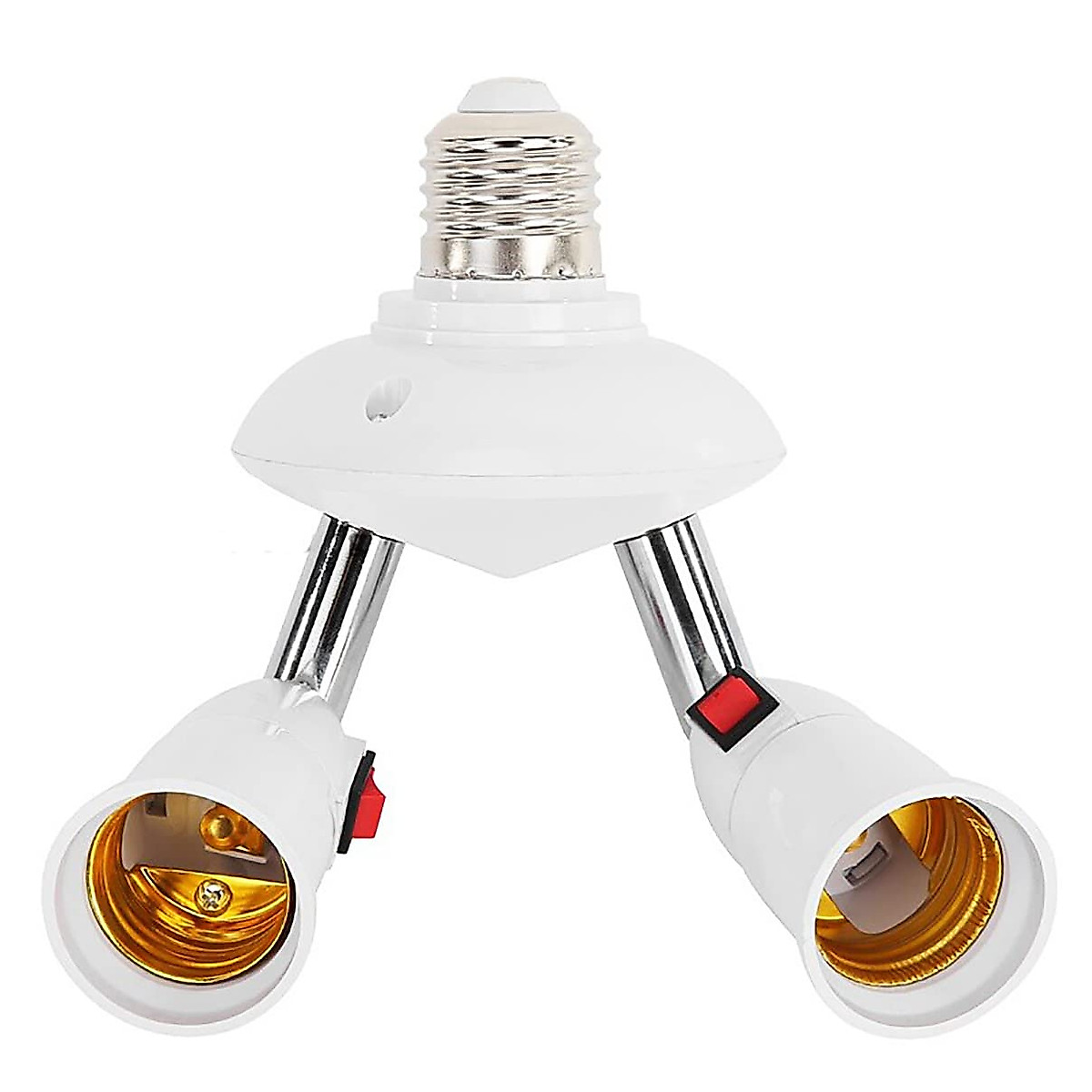 CLWHJ-360 Degrees Adjustable 2 in 1 E26/E27 Splitter Socket Adapter. E26/E27 Standard LED Bulbs 360 Degrees Adjustable 180 Degree Bendable Max Watt 120W (2 in 1)