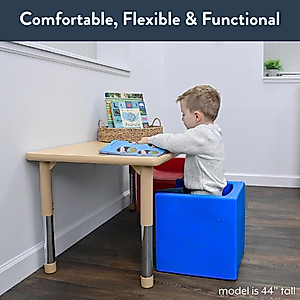 Children's Factory-CF910-009 Cube Chair for Kids, Flexible Seating Classroom Furniture for Daycare/Playroom/Homeschool, Indoor/Outdoor Toddler Chair, Blue, Set of 1