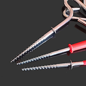 XXhailan Stainless Steel Ice Fishing Nails Ice Fishing Tent Pegs Spiral Drill Ice Fishing Screws Shelter Stake Nails Ice Auger Drill for Camping Outdoor 6 Packs, Silver