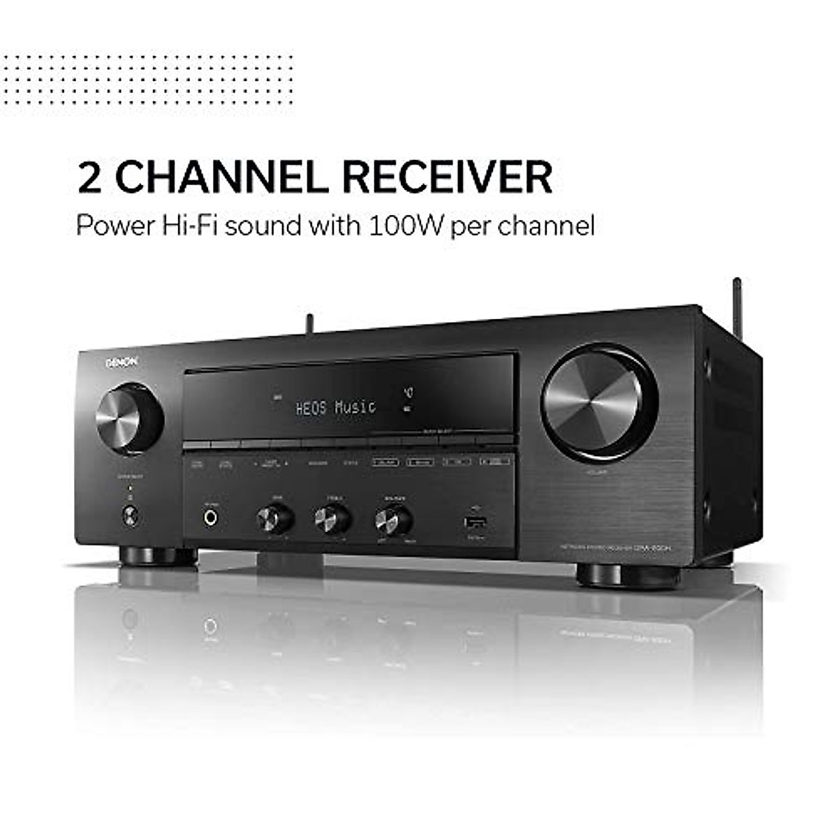 Denon DRA-800H 2-Channel Stereo Network Receiver for Home Theater | Hi-Fi Amplification | Connects to All Audio Sources | Latest HDCP 2.3 Processing with ARC Support | Compatible with Amazon Alexa