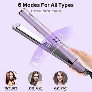 VillaCool Hair Straightener, Flat Iron Hair Straightener, Professional Hair Straightener and Curler 2 in 1, Flat Iron Curling Iron in One, Curling Straightening Iron Combo, Round Flat IronSalon