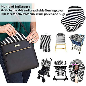 Jeanishiel Nursing Cover Breastfeeding Scarf - Baby Multi use Car Seat Canopy for Girls and Boys, Infant Stroller Cover, Light Blanket (Black)