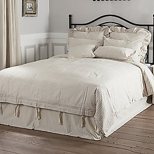 Farmhouse Ticking Taupe King Duvet Cover