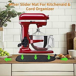 Sliding Mat for Kitchenaid Mixer, Mover Mat Pad for 5-8Qt Bowl Lift Stand Mixer, Kitchen Appliance Slider Compatible for Pro 600 Stand Mixer with Black Kitchen Accessory, Kitchen Aid Mixer Accessories