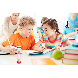 Dsmile Sand Timer,Plastic Hourglass Timer,Colorful Sandglass Hourglass Sand Clock Timer 30sec / 1min / 2mins / 3mins / 5mins / 10mins (6pcs)