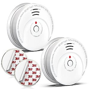 Jemay Smoke Detector, Smoke Alarm with Advanced Photoelectric Technology, Smoke Detector with Test Button and Low Battery Reminder, Fire Alarm with Battery Backup Used in Home, AW106, 2 Packs