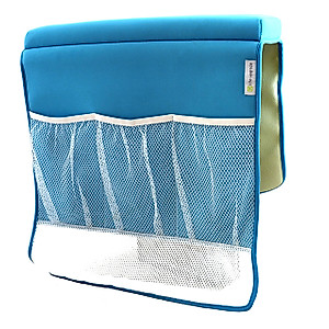 Life Upgrade Bath Kneeler in Blue - Padded Knee and Elbow Baby Bath Tub Cushion Mat with Pockets