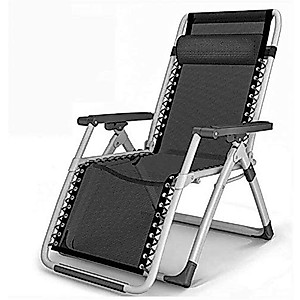 XZGDEN Lightweight Camping Chairs Garden Loungers Folding Chair Deck Chair Sunloungers,Patio Lounger Chair for Outdoor Beach Camping Chair Support 440lbs (Color : Black)