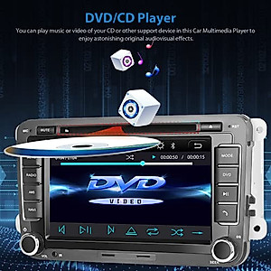 Double Din Car Stereo for VW Jetta Passat Tiguan CC Golf with Apple Carplay&Android Auto 7” HD Touchscreen Head Unit Support DVD GPS Bluetooth FM Car Radio with Backup Camera+ Steering Wheel Controls