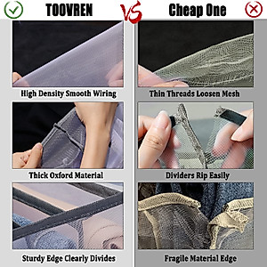 TOOVREN Wardrobe Clothes Organizer 9 Grids, Upgraded Closet Organizers and Storage Baskets, Drawer Organizers Clothing for Folded Clothes, Jeans, Pants, T-Shirt, Leggings, Dress, Sweaters (2PCS)