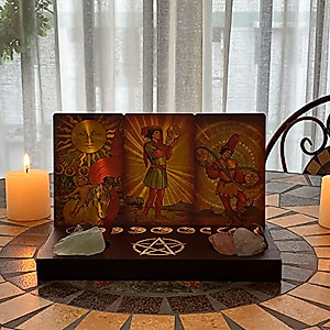 Tarot Card Holder Stand for the 3-Card Reading Tarot Card Stand Display Daily Oracle Card Stand Altar & Witchcraft Supplies Moon Phase Altar Decor Witchy Gifts for Tarot Lovers Tarot Beginners.