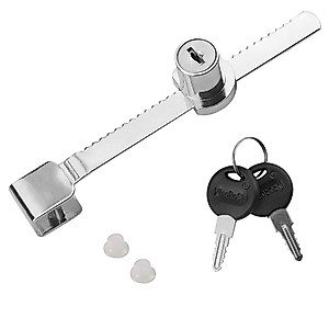 TOVOT 2 Pack Sliding Glass Door Locks Display Case with Chrome, Lock Ratchet Lock Showcase Display-Keyed Different