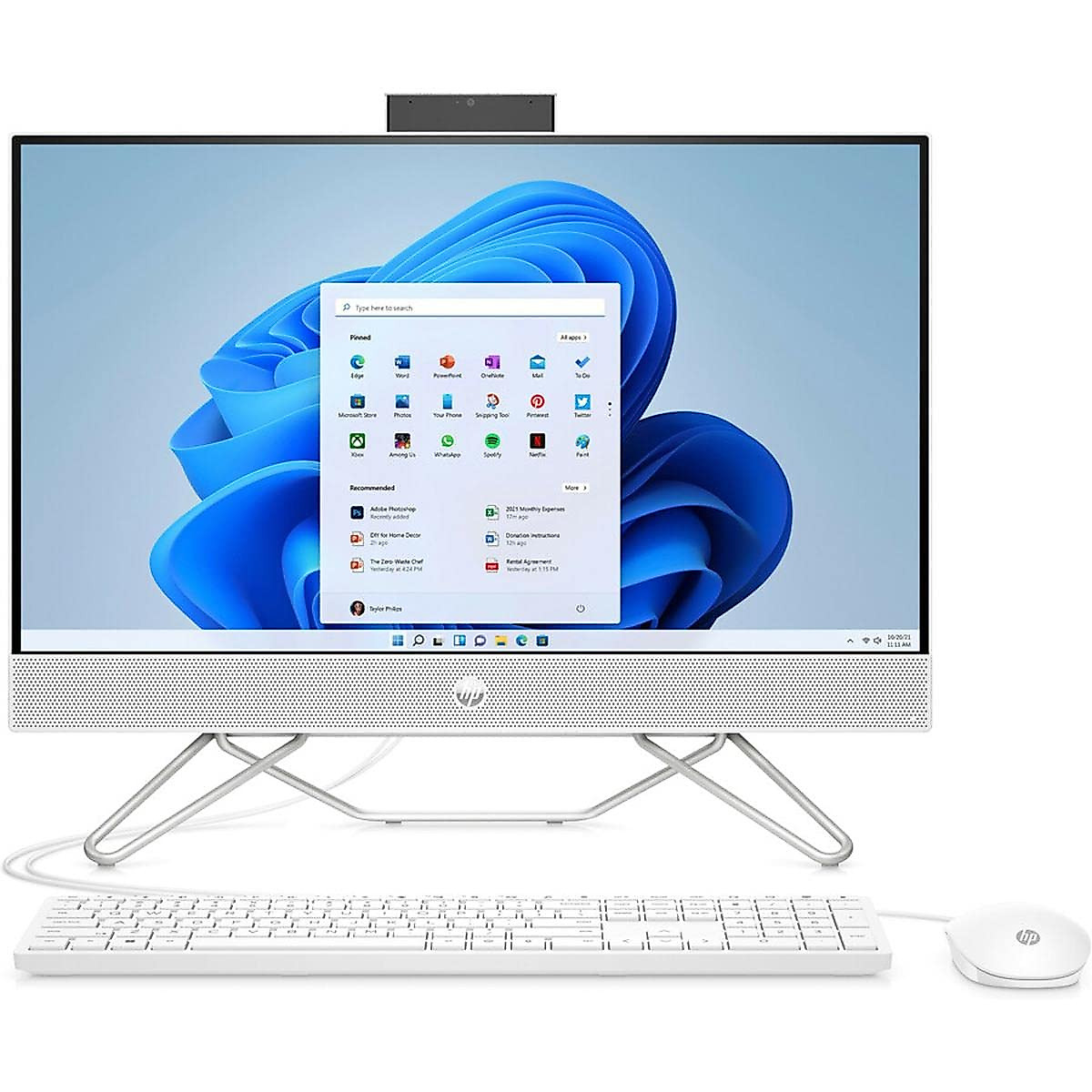 HP 24-cb1217c All-in-One Computer - AMD Ryzen 3 5425U Quad-core - 2.70 GHz - 8 GB RAM - 1 TB HDD - 256 GB SSD - 23.8" Full HD 1920 x 1080 Touchscreen Display