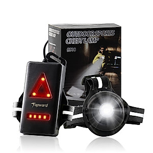 Running Light for Night Dog Walking Jogging, Bright LED Safety Running Headlamp with Back Warning Light for Runners, USB Rechargeable High Visibility Reflective Outdoor Gear for Men Women Children