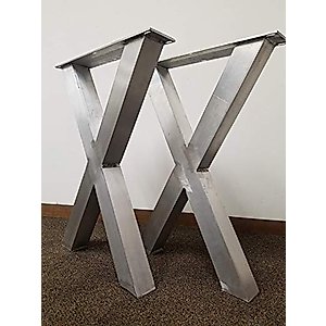 Metal Table Legs, Aluminum X-Frame Style - Any Size and Color
