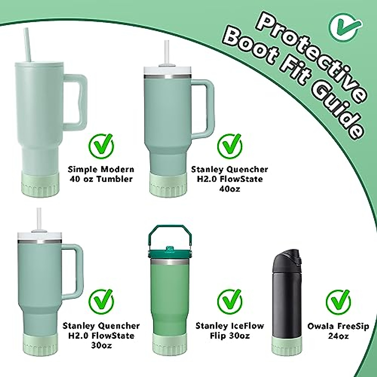 WUQID Creative Cylindrical Textured Silicone Boot for 30oz 40oz Stanley Water Bottles Tumbler Anti-Slip Bottom Sleeve Cover Bumper