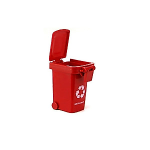 AITING Kids Push Toy Vehicles Garbage Truck's Trash Cans Toys Mini Curbside Vehicle Garbage Bin