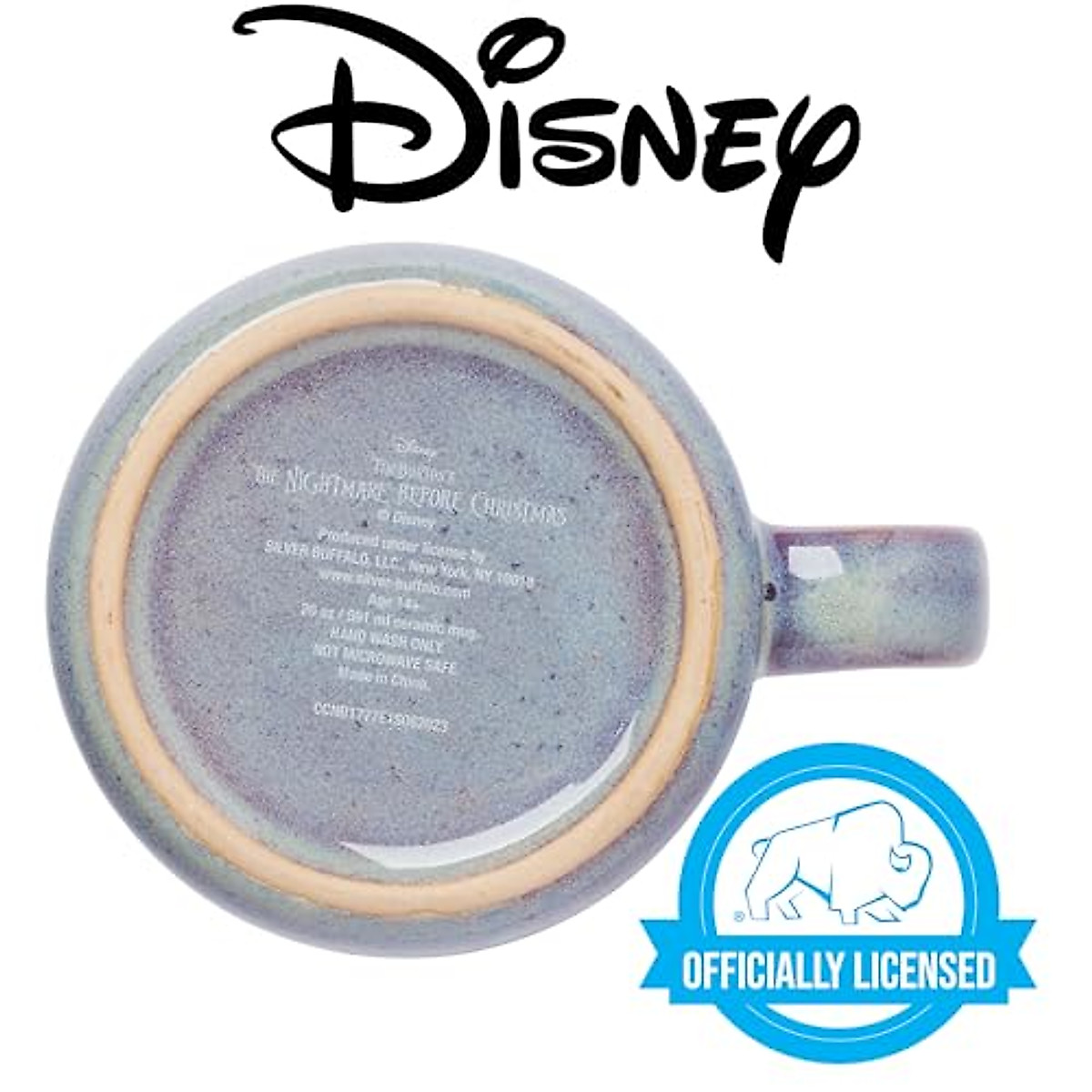 Silver Buffalo Disney Nightmare Before Christmas Mystic Opulence Reactive Glaze Ceramic Camper Mug, 20 Ounces