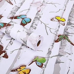 Creative Decorative Butterfly Contact Paper Self Adhesive Vinyl Shelf Drawer Liner Removable Wallpaper for Cabinets Backsplash Countertop Dresser Wall Arts and Crafts Decor 17.7x78.7 Inches