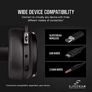 Corsair Virtuoso RGB Wireless Gaming Headset with 7.1 Surround Sound, Broadcast Microphone, Memory Foam Earcups, 20hr Battery - For PC, PS4